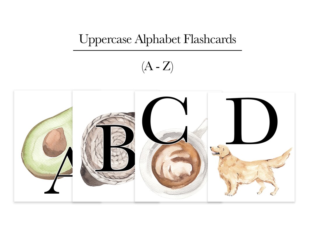 Alphabet Flashcards - Uppercase // Printable - Etsy