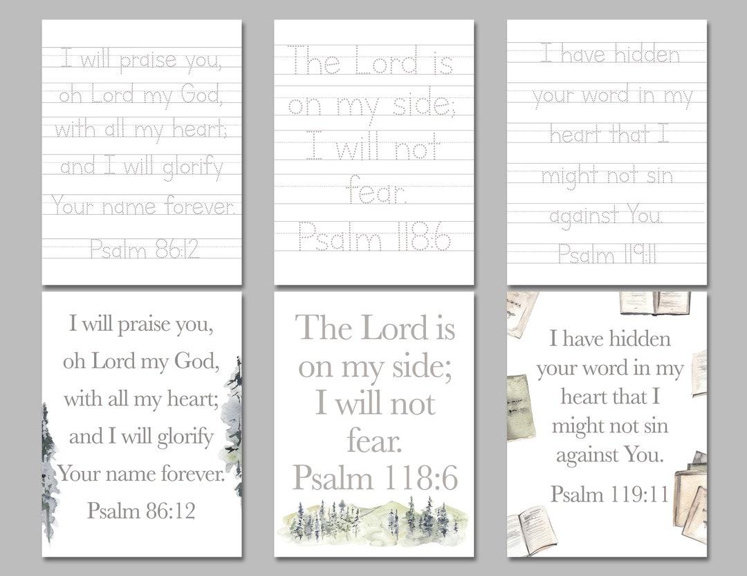 Tracing Worksheets I // Bible Verses // Handwriting Practice - Etsy