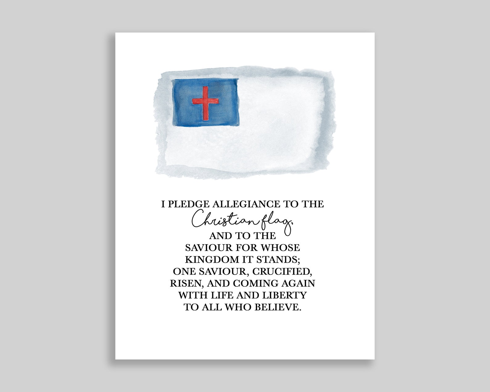 Christian Flag Pledge of Allegiance // - Etsy