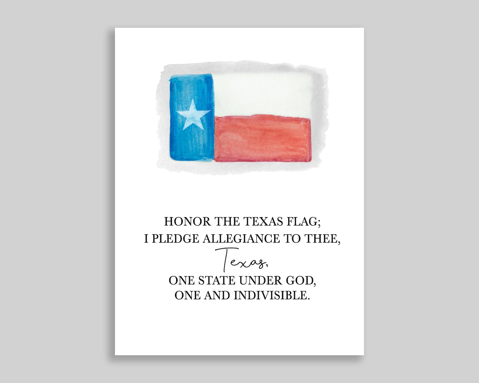 Texas Pledge of Allegiance - Etsy