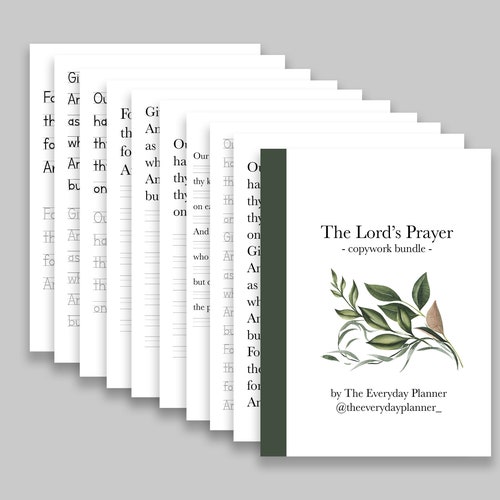 The Lord's Prayer // Copywork Bundle | Etsy