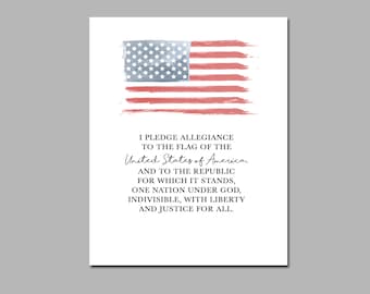 2 Printable Pledge of Allegiance Quick Reference Posters. Classroom ...