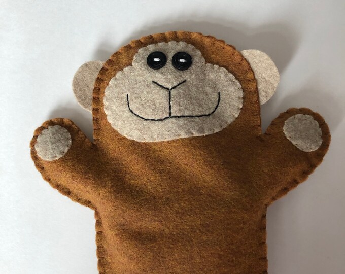 Lion, Monkey & Tiger Felt Hand Puppets, Jungle Puppet, Hand Puppet ...