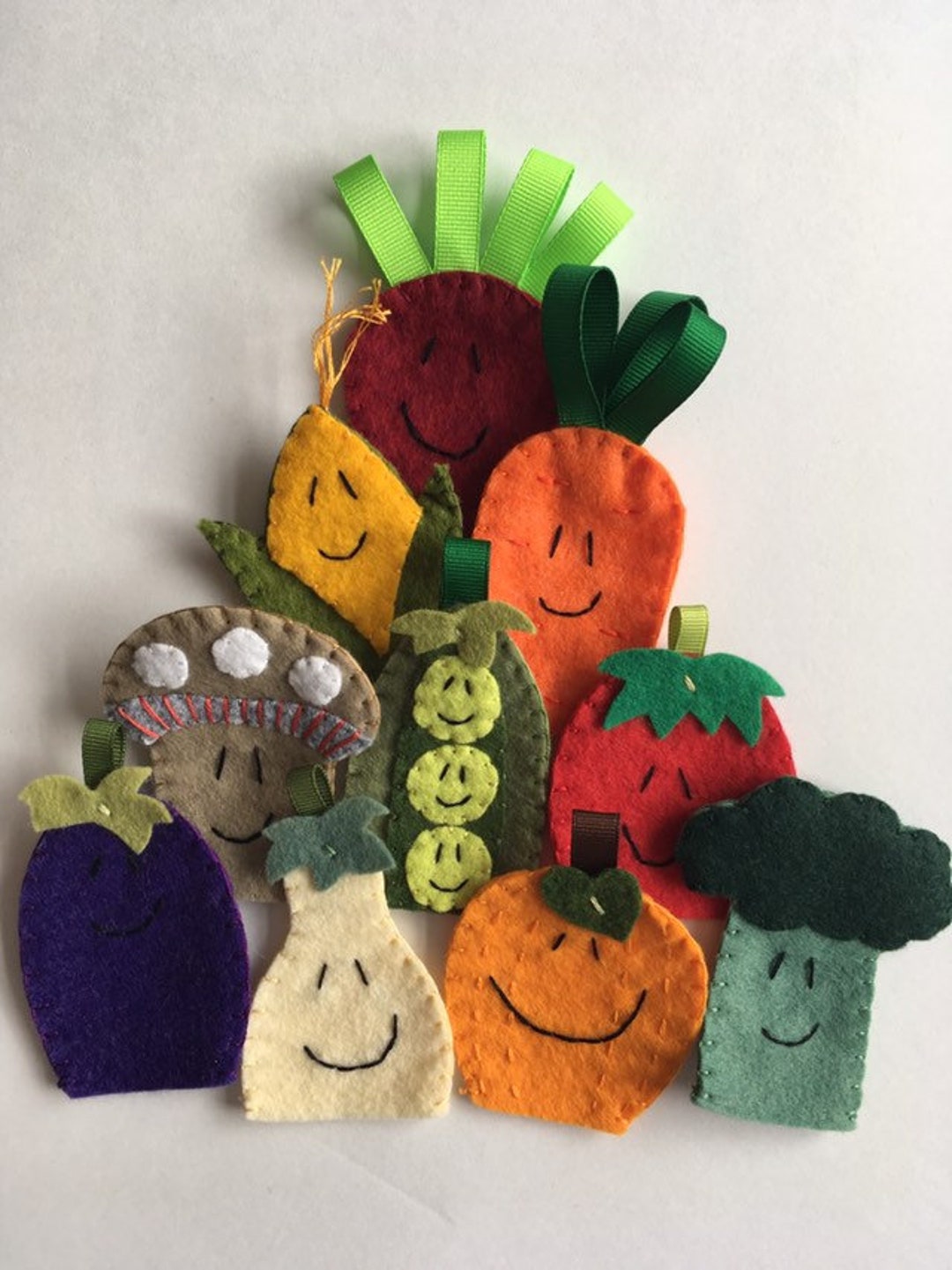 Veggie Finger Puppets, Vegetable Finger Puppets, Felt Finger Puppets ...