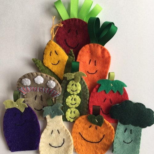 Veggie Finger Puppets Vegetable Finger Puppets Felt Finger - Etsy