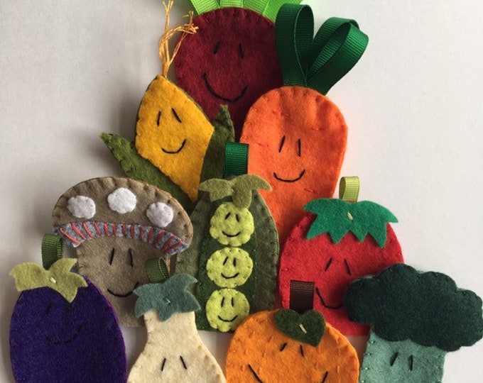 Veggie Finger Puppets, Vegetable Finger Puppets, Felt Finger Puppets ...