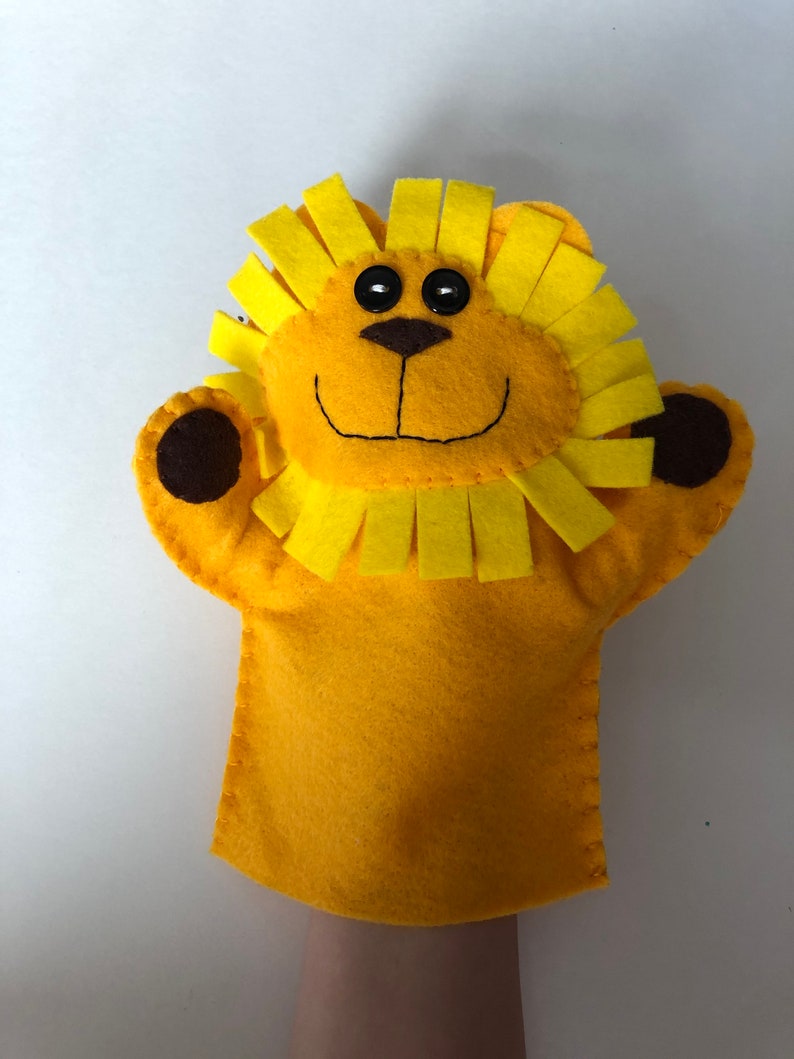 Lion Monkey & Tiger Felt Hand Puppets Jungle Puppet Hand - Etsy