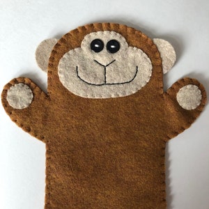 Lion, Monkey & Tiger Felt Hand Puppets, Jungle Puppet, Hand Puppet ...