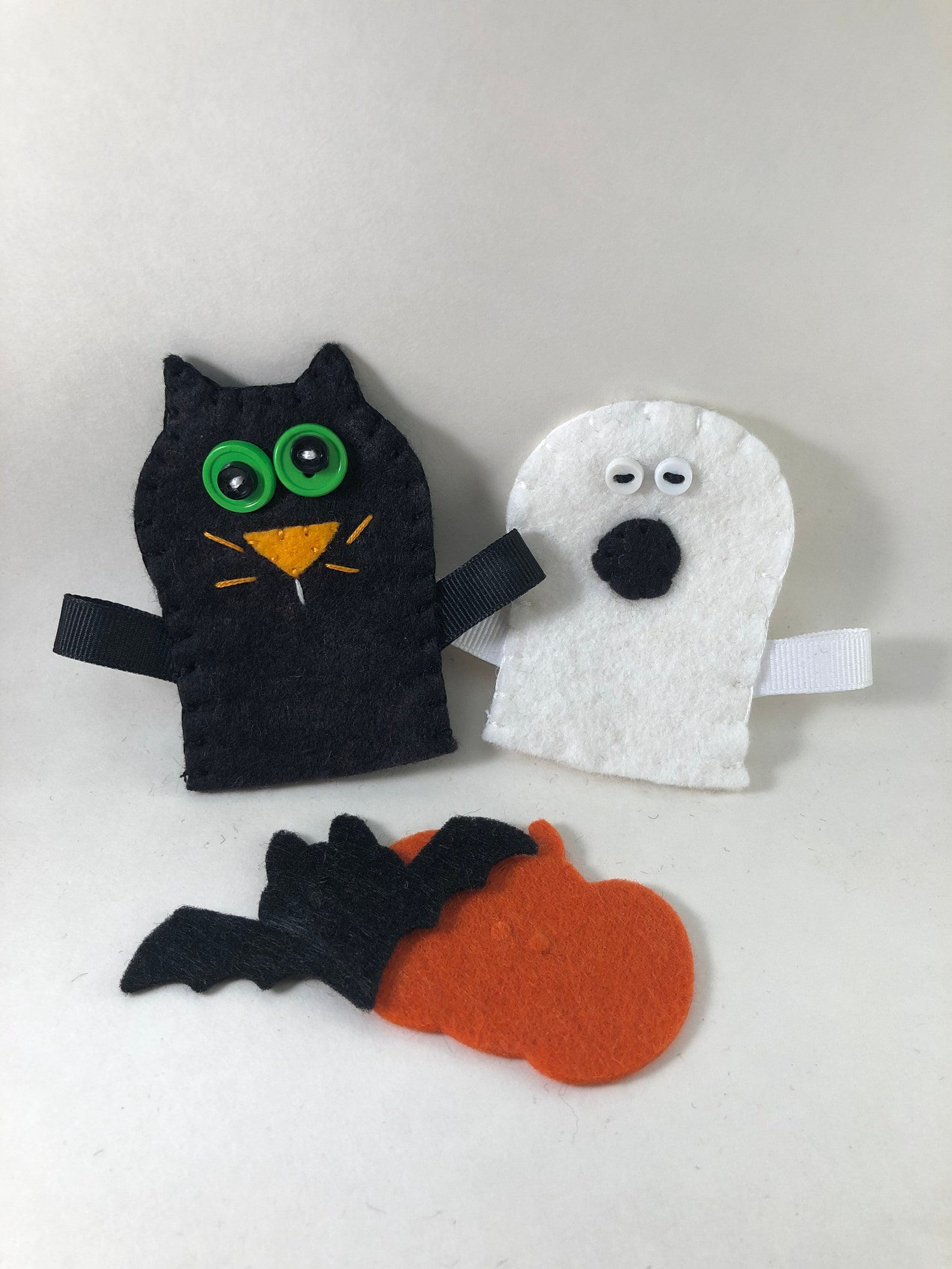 Hallowe'en Finger Puppets, Felt Finger Puppets, Wool Blend Felt Finger ...
