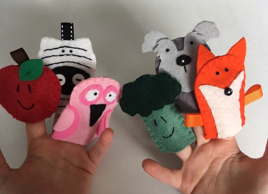 Veggie Finger Puppets, Vegetable Finger Puppets, Felt Finger Puppets ...