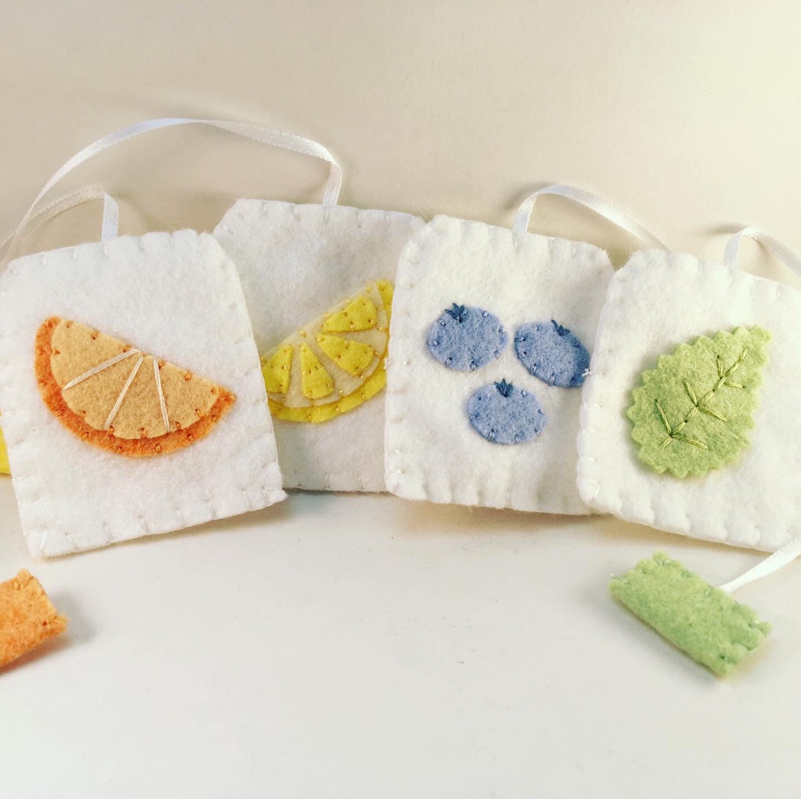 Felt Play Tea Bags set of 4, Pretend Play, Tea Party, Play Food, Felt ...