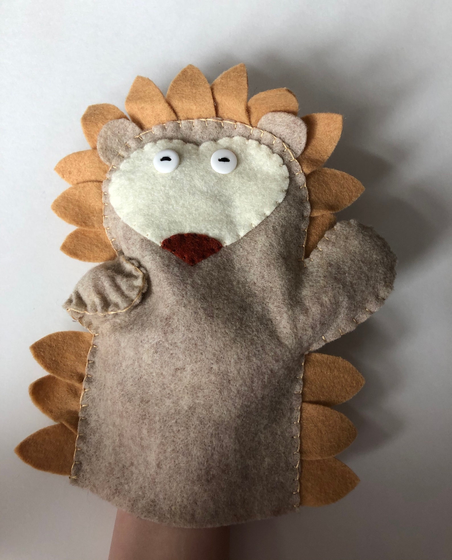 Hedgehog, Raccoon, Badger & Fox Felt Hand Puppets, Forest Puppet, Hand ...