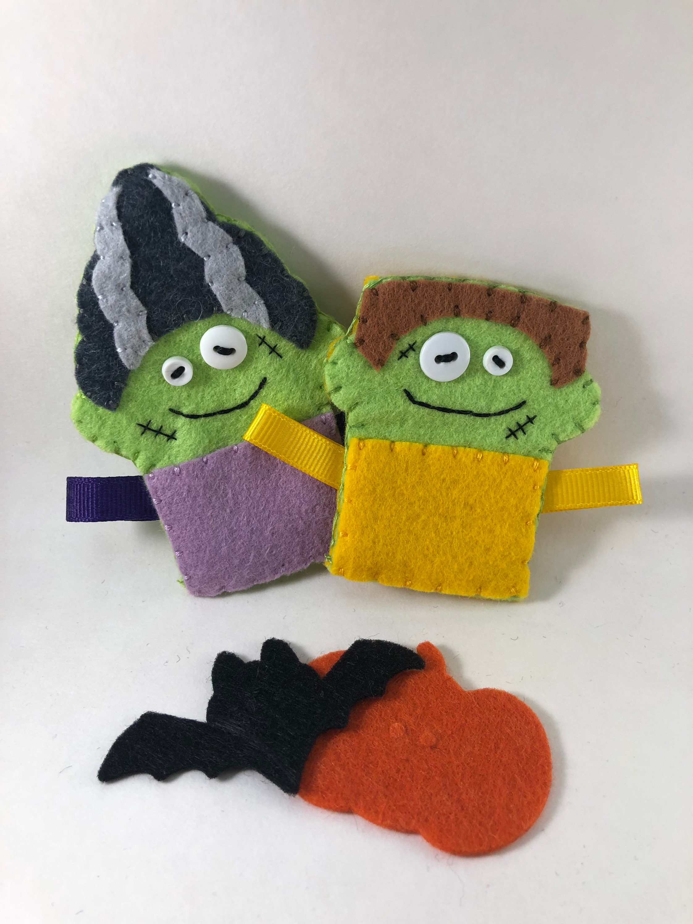 Hallowe'en Finger Puppets, Felt Finger Puppets, Wool Blend Felt Finger ...