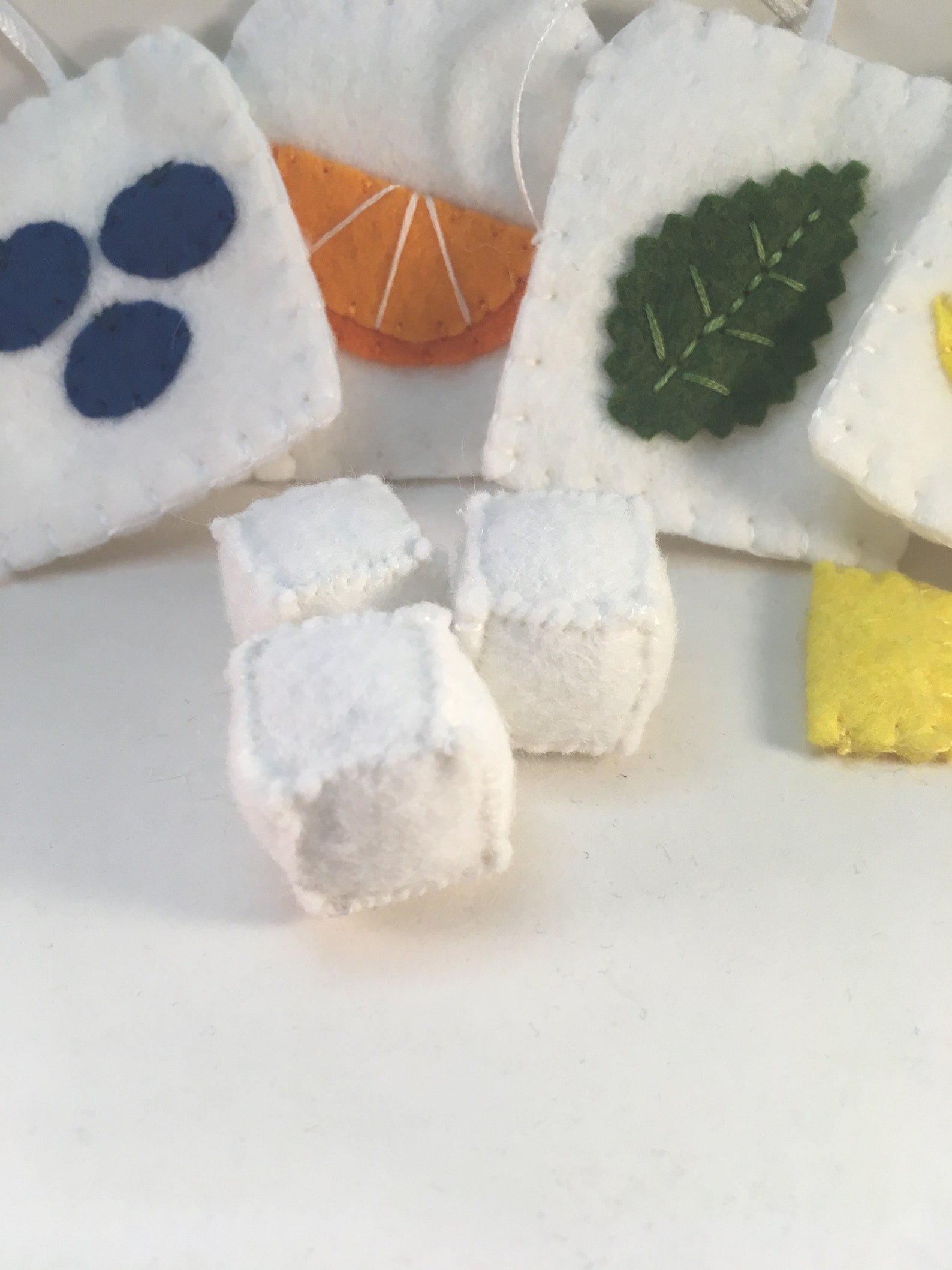 Felt Play Tea Bags set of 4, Pretend Play, Tea Party, Play Food, Felt ...