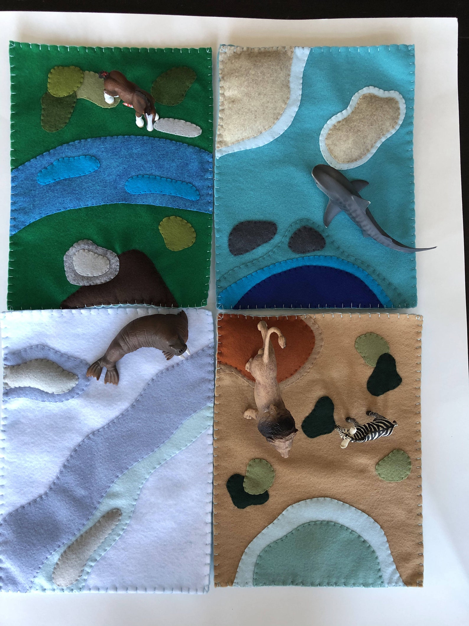 Felt Animal Play Mat, Small World Play, Open Ended Play, Montessori Toy ...