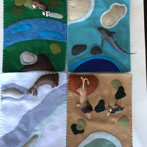 Felt Animal Play Mat, Small World Play, Open Ended Play, Montessori Toy ...