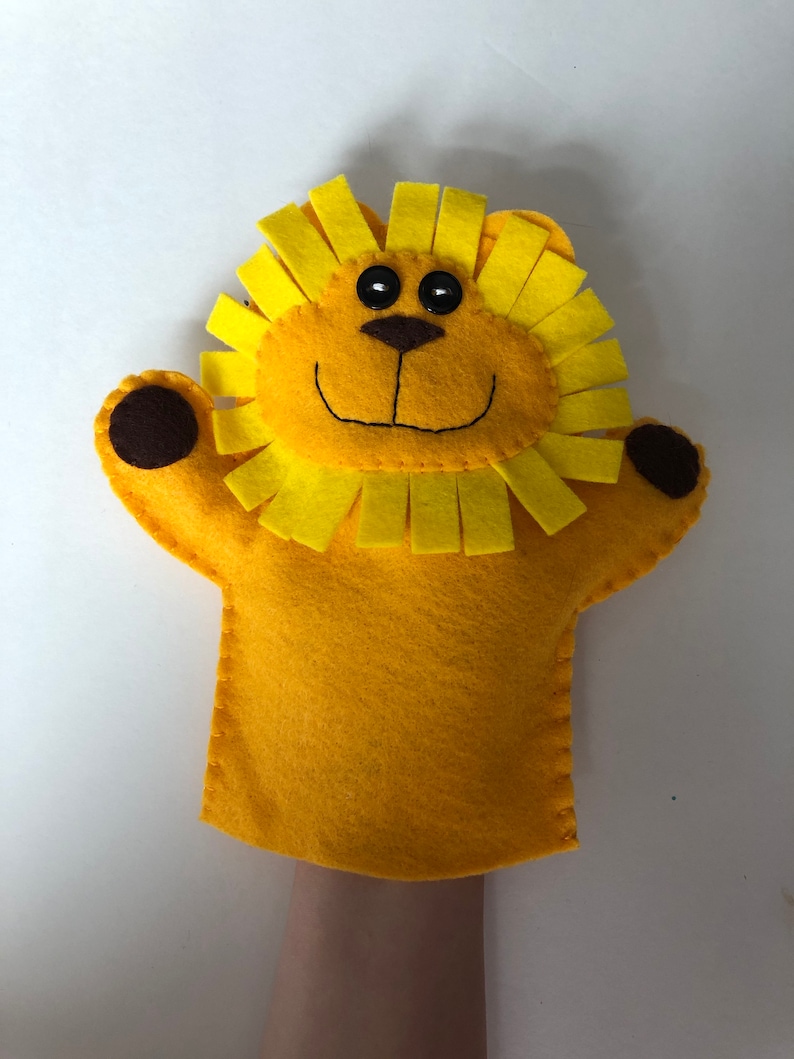 Lion Monkey & Tiger Felt Hand Puppets Jungle Puppet Hand - Etsy
