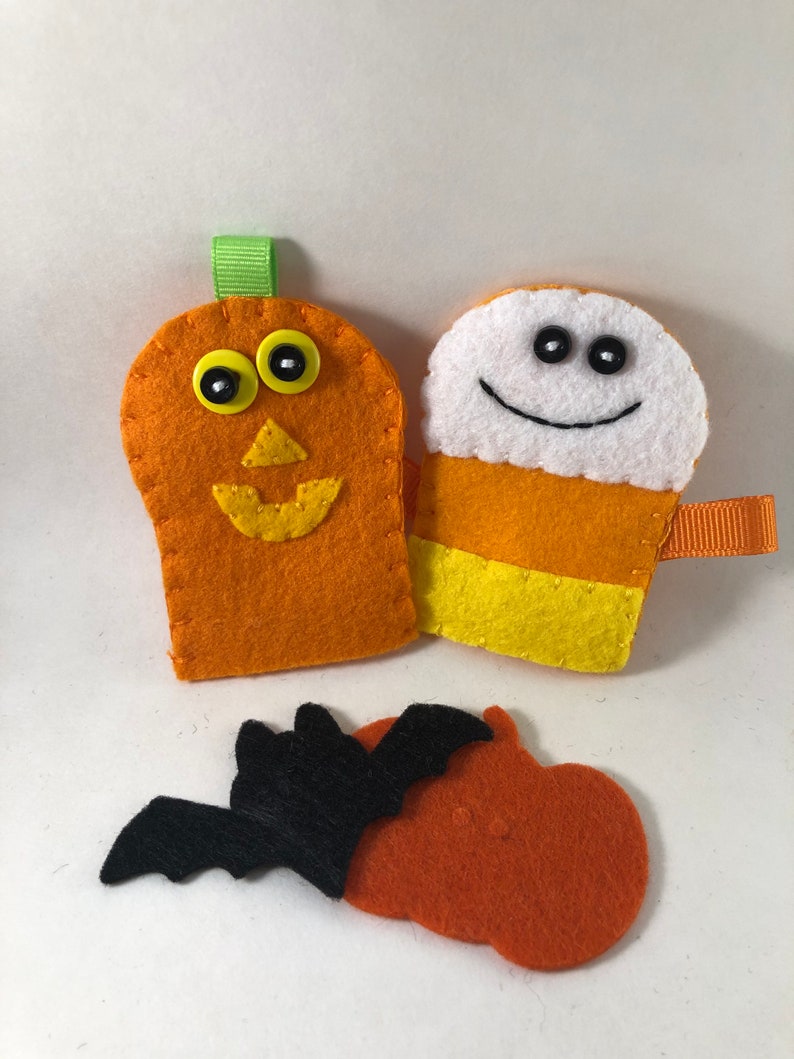 Hallowe'en Finger Puppets, Felt Finger Puppets, Wool Blend Felt Finger ...