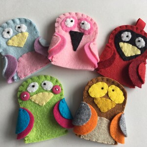 Bird Finger Puppets, Wool Blend Felt Finger Puppets, Montessori Puppet ...