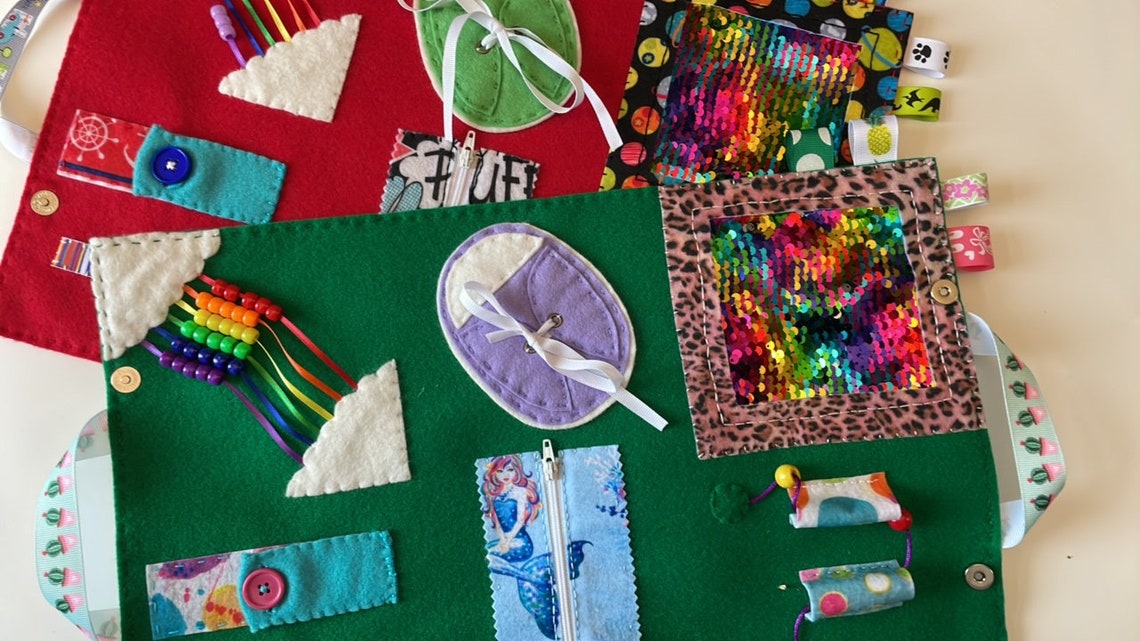 Busy Mat Quiet Book Sensory Toy Fidget Toy Activity Mat - Etsy