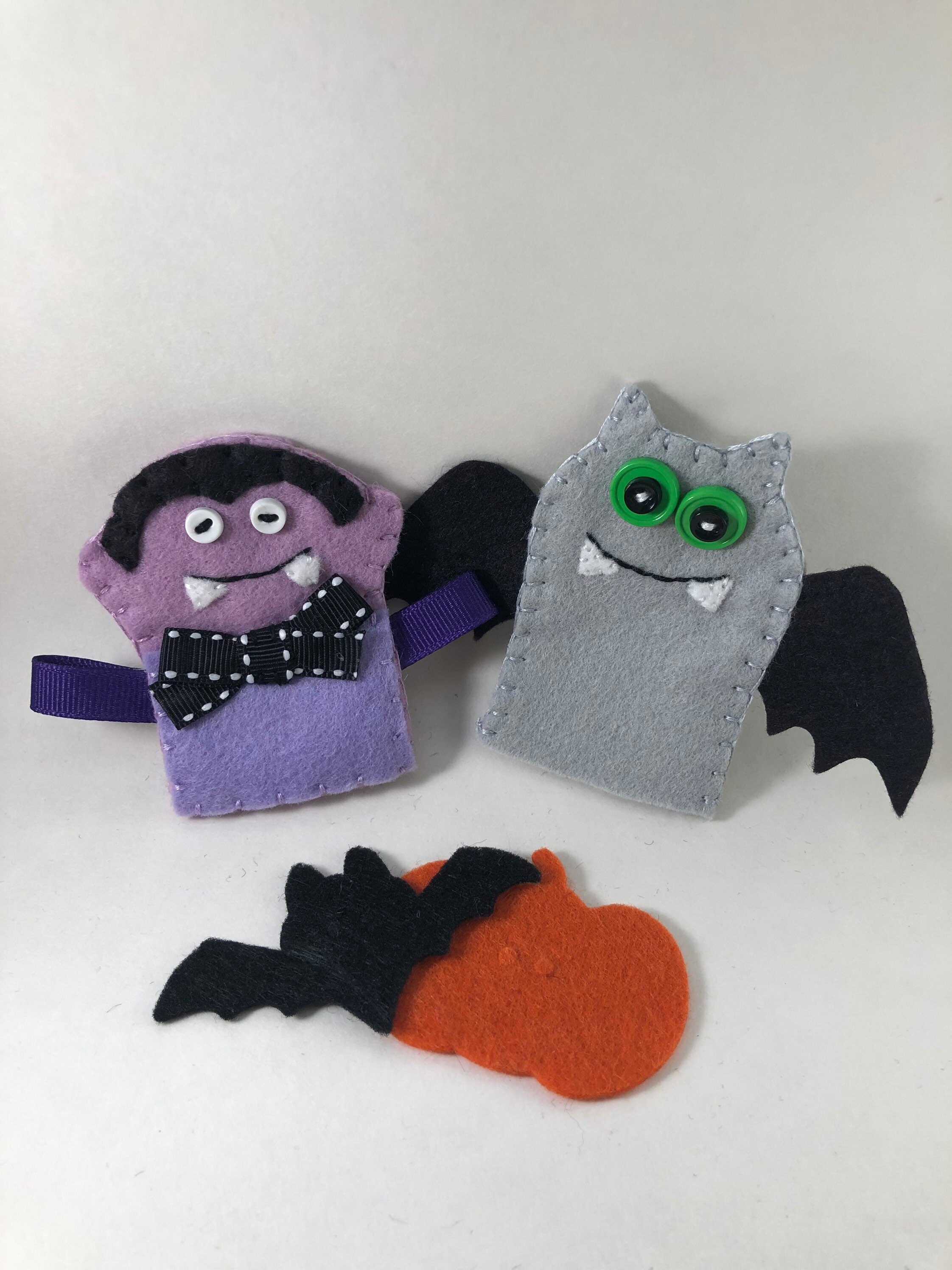 Hallowe'en Finger Puppets, Felt Finger Puppets, Wool Blend Felt Finger ...
