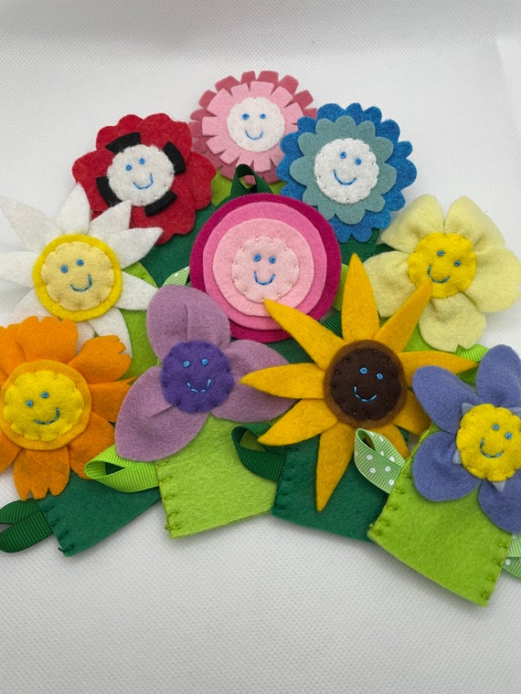 Flower Finger Puppets Garden Puppets - Etsy