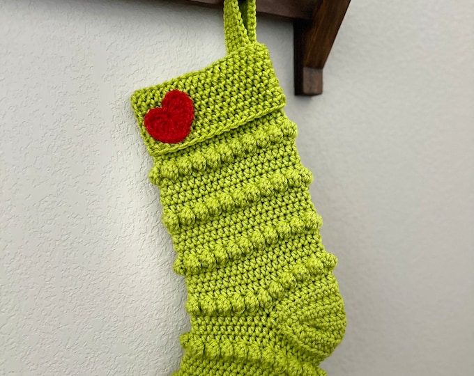 Crochet Christmas Stocking Grinch Inspired Grinch Christmas - Etsy