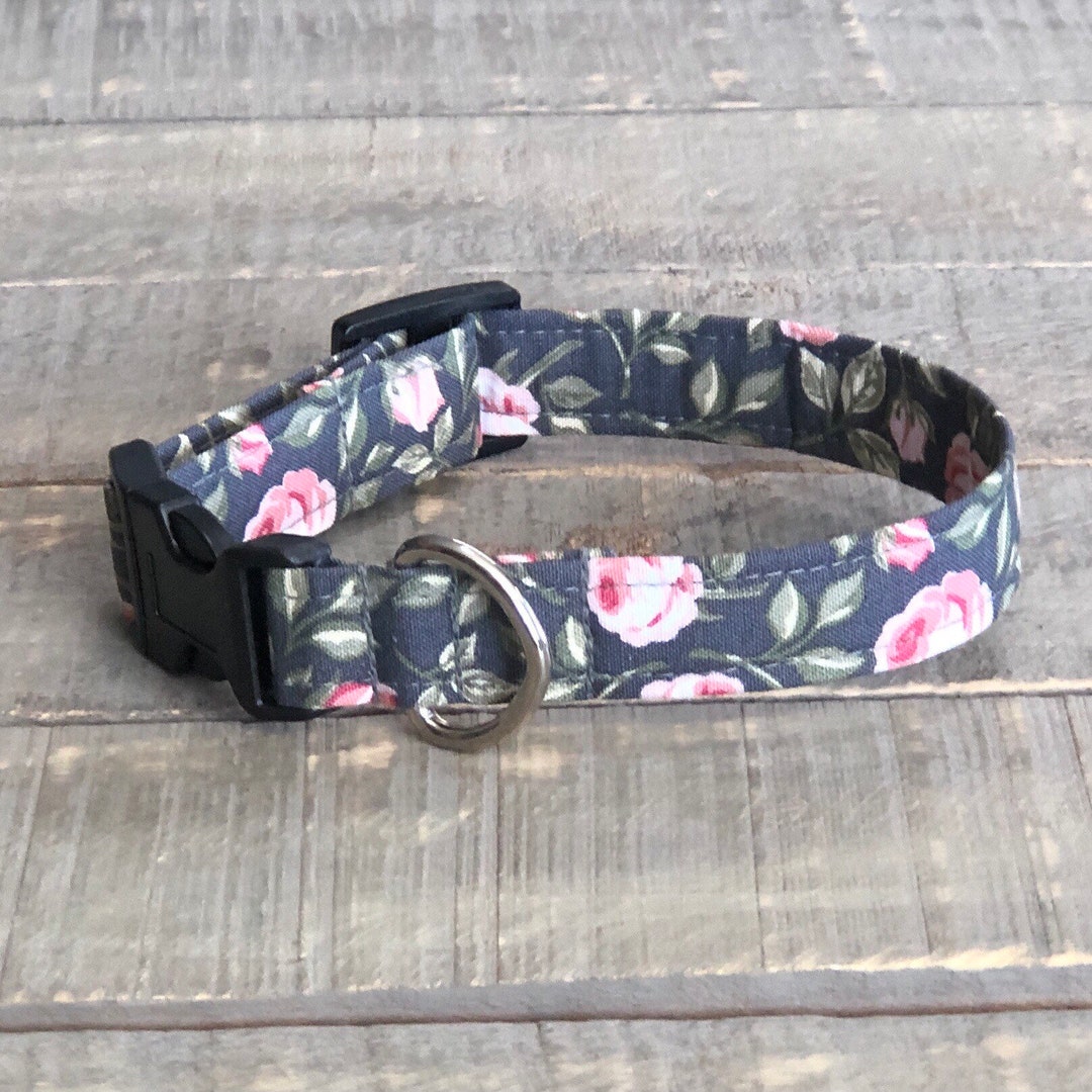 Floral Dog Collar, Spring Dog Collar, Pink Roses Dog Collar, Girl Dog ...