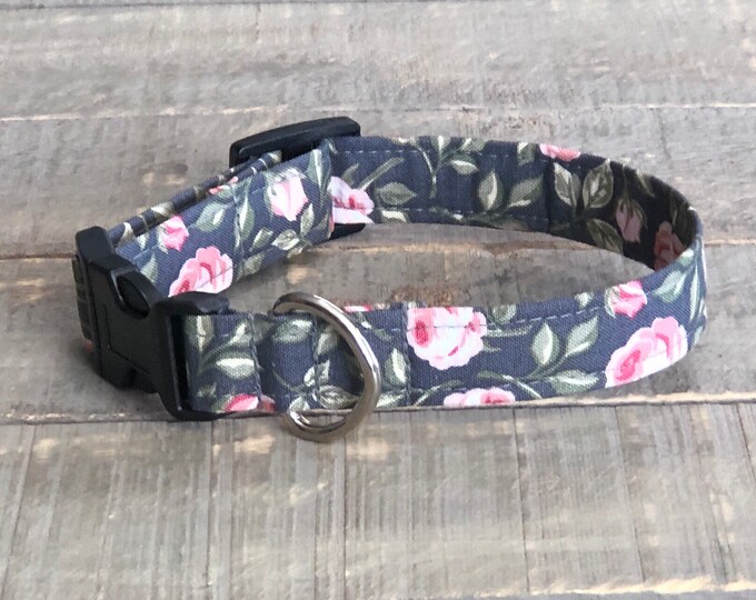 Floral Dog Collar Spring Dog Collar Pink Roses Dog Collar - Etsy