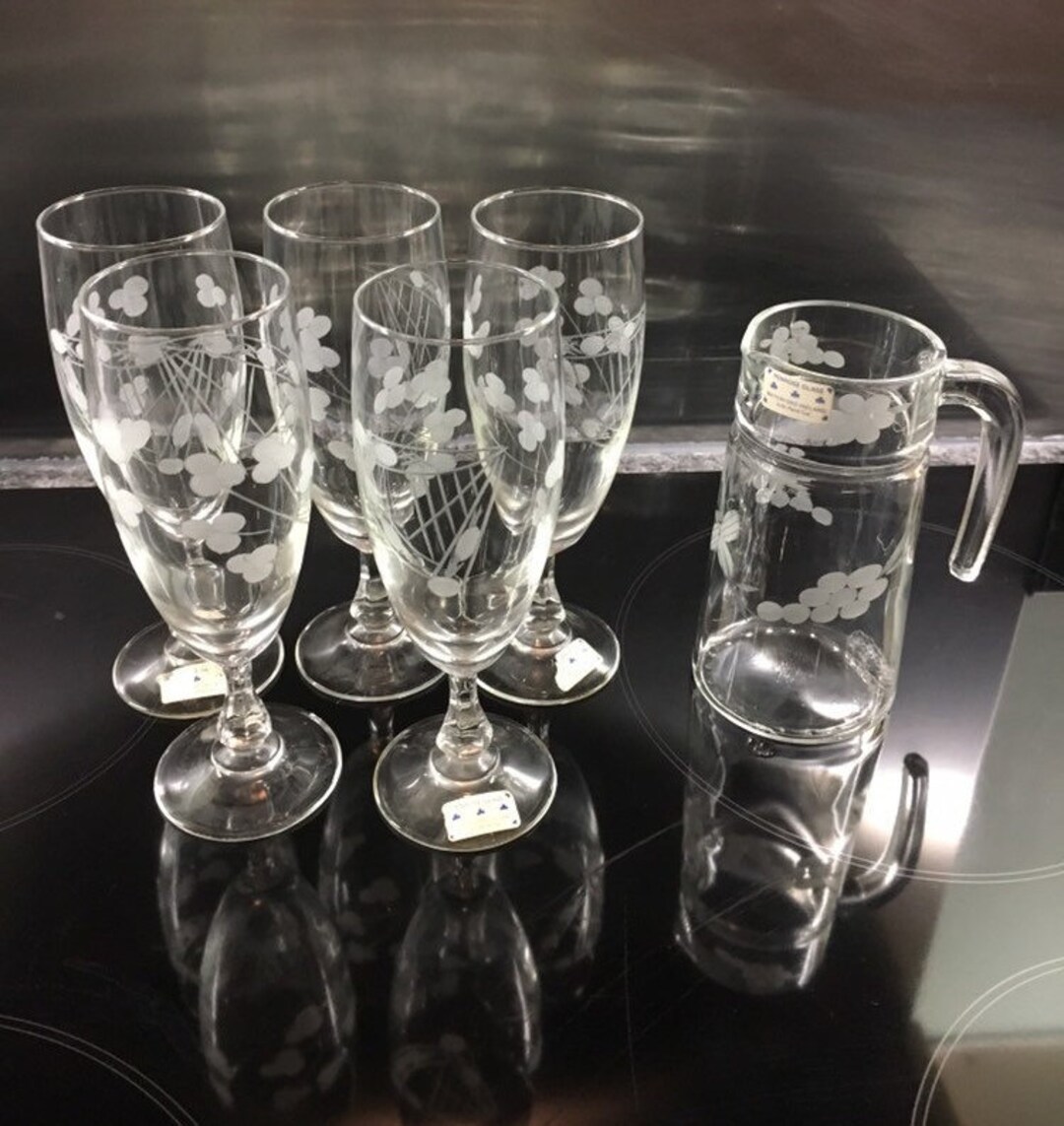 10% PRICE REDUCTION Set of 5 Penrose Glasses Plus Decanter - Etsy