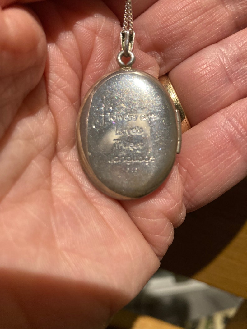 Vintage Franklin Mint Silver Locket. Gold-plated Floral Design ...