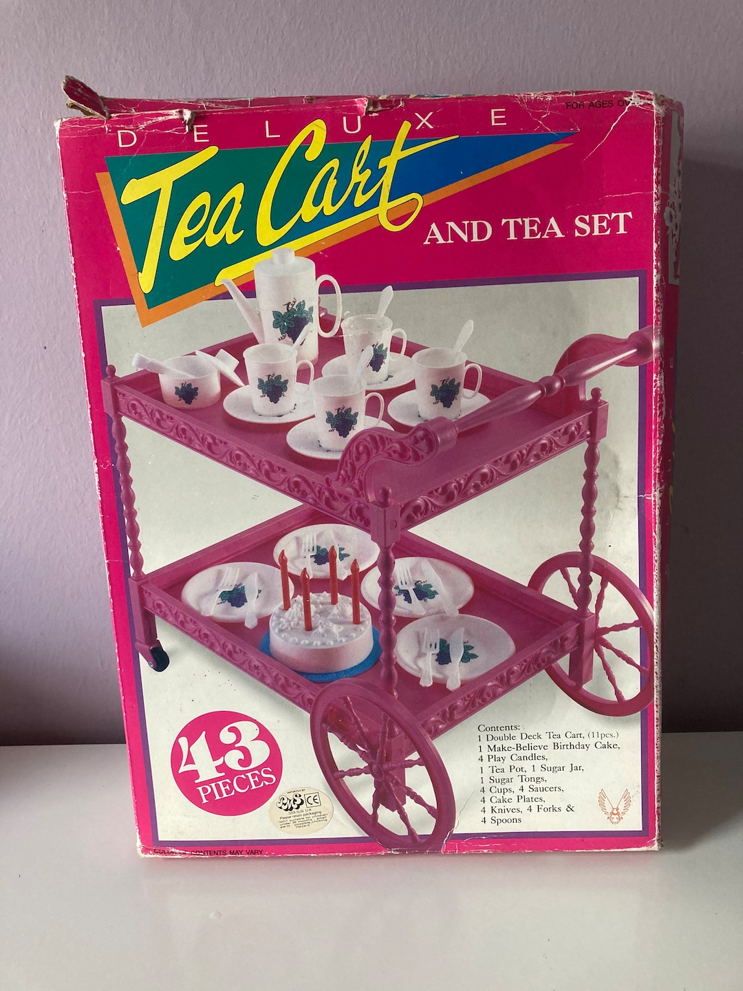 20% PRICE REDUCTION Vintage Toy Tea Cart, Tea Set. 43 Pieces. Deluxe ...