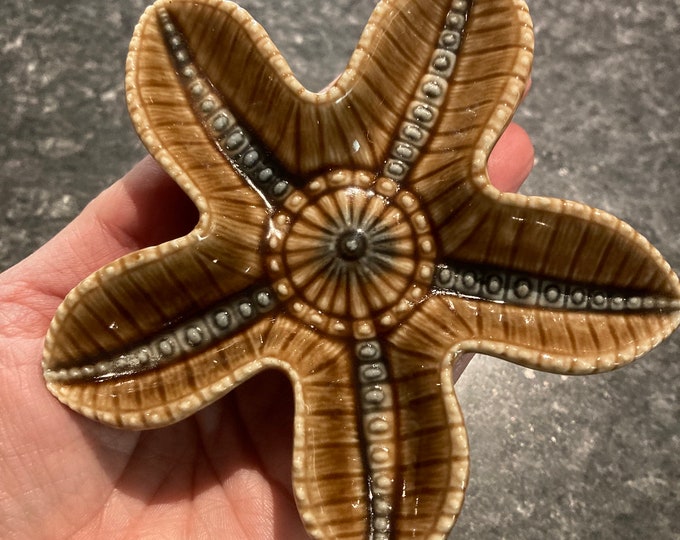 SET of 3 STARFISH Blue & White Dinner Plates, 10 5/8, Living Schones ...