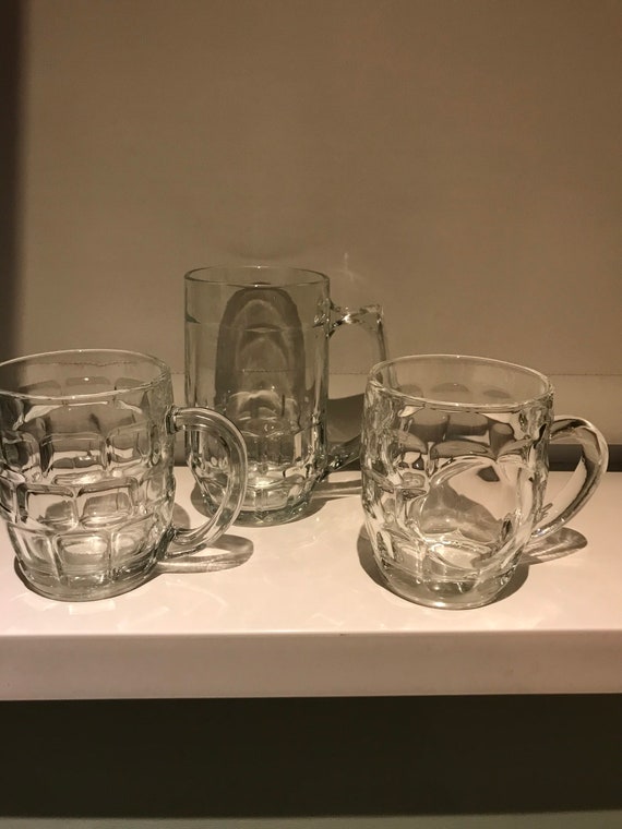 Dimple Half Pint Glass Selection. Beer Handled Glass Mug | Etsy