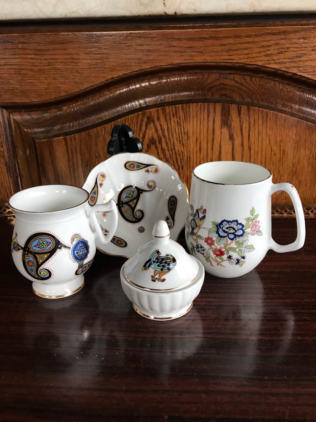 Royal Tara China Selection, Dish, Cup, Letters C, Book of Kells, Eagle ...
