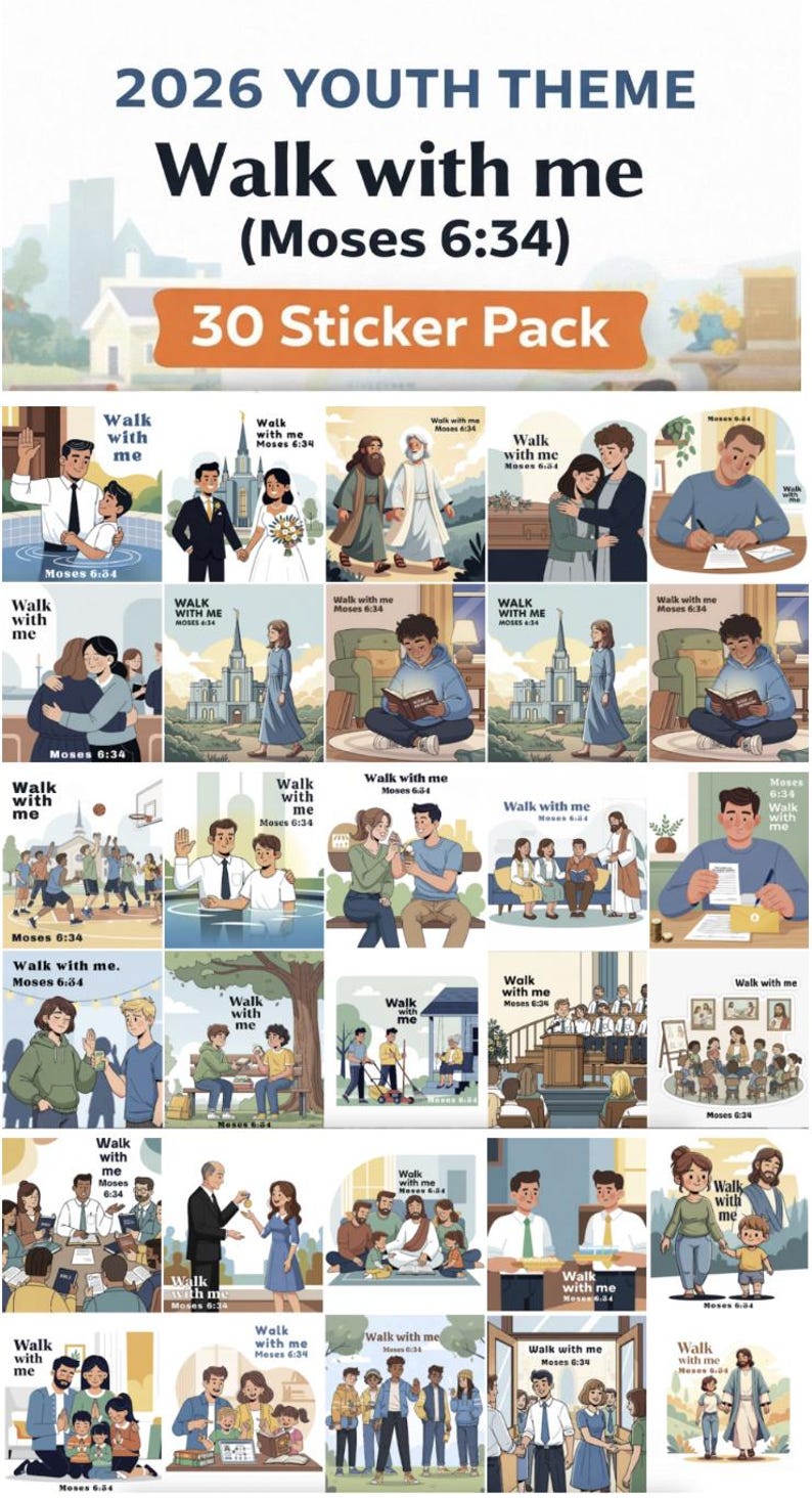 Walk With Me Stickers, 2026 LDS Youth Theme, Christian Vinyl Stickers ...