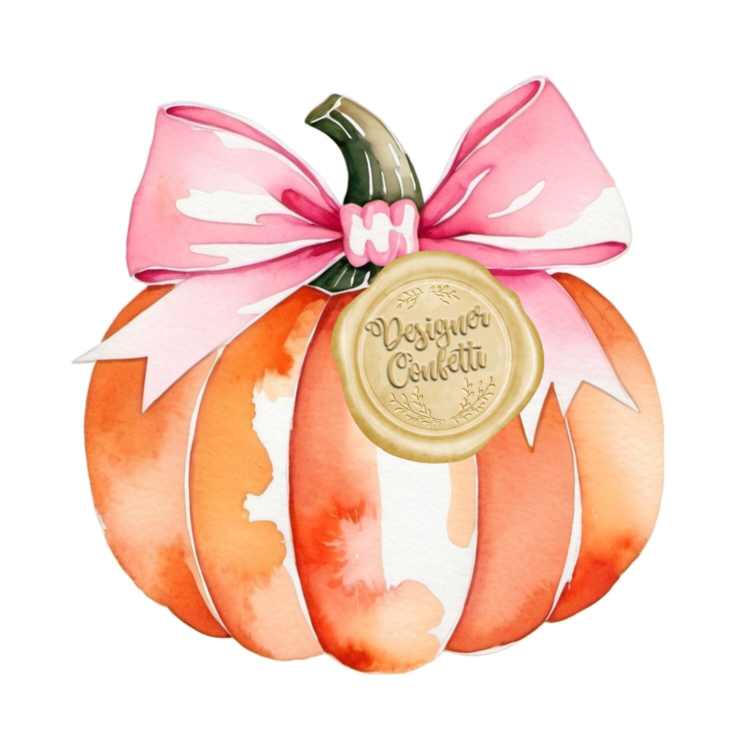 Watercolor Pink Pumpkin Clipart, Bow, Fall, Autumn, Preppy, Grand ...