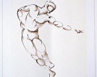 Vintage Figure Study Print by Artist Mark Willems | Etsy