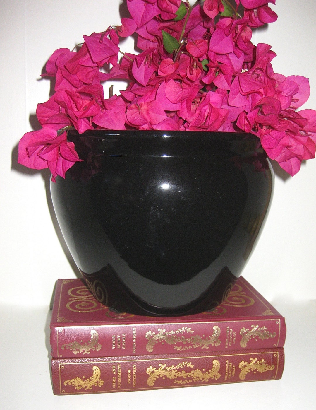 Vintage Minimalist Black Cache Pot/ Heavy - Etsy