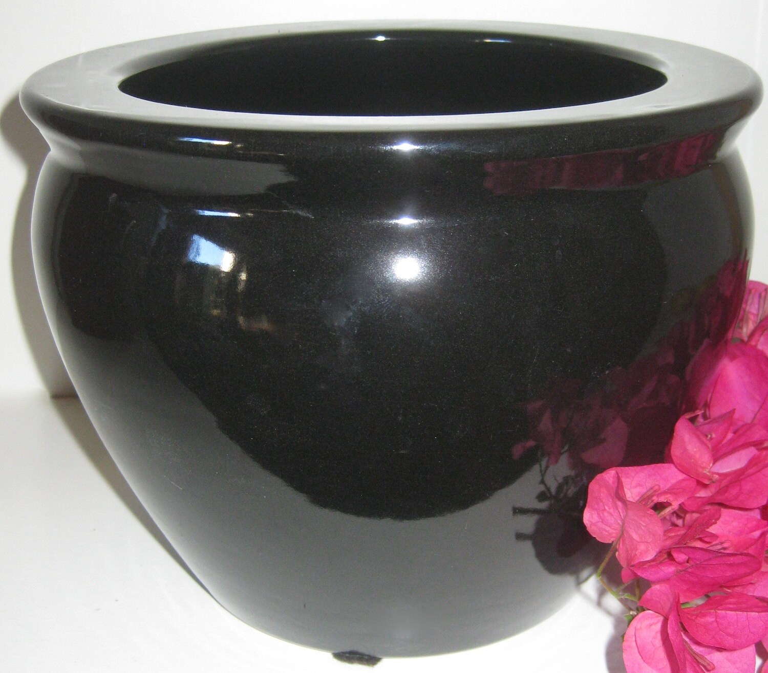 Vintage Minimalist Black Cache Pot/ Heavy - Etsy