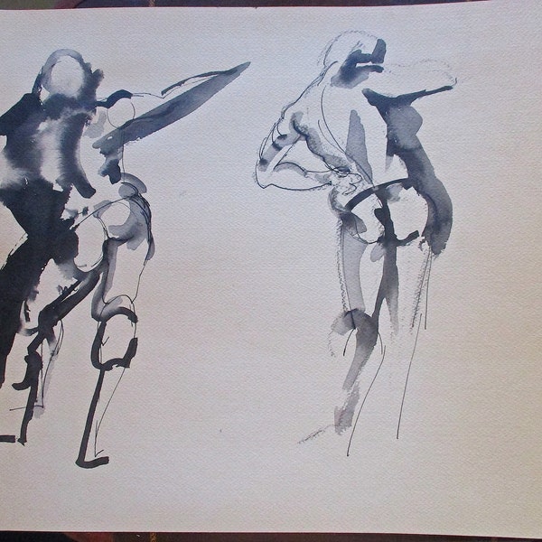 Ink Wash Drawing - Etsy