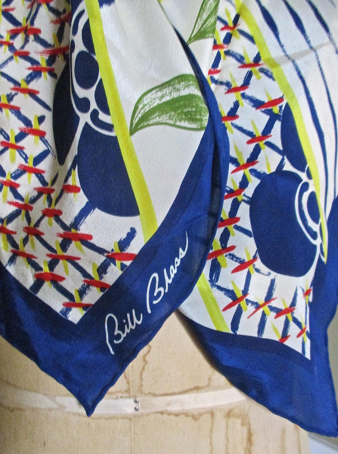 Stunning Vintage Bill Blass Silk Scarf Hand Rolled - Etsy