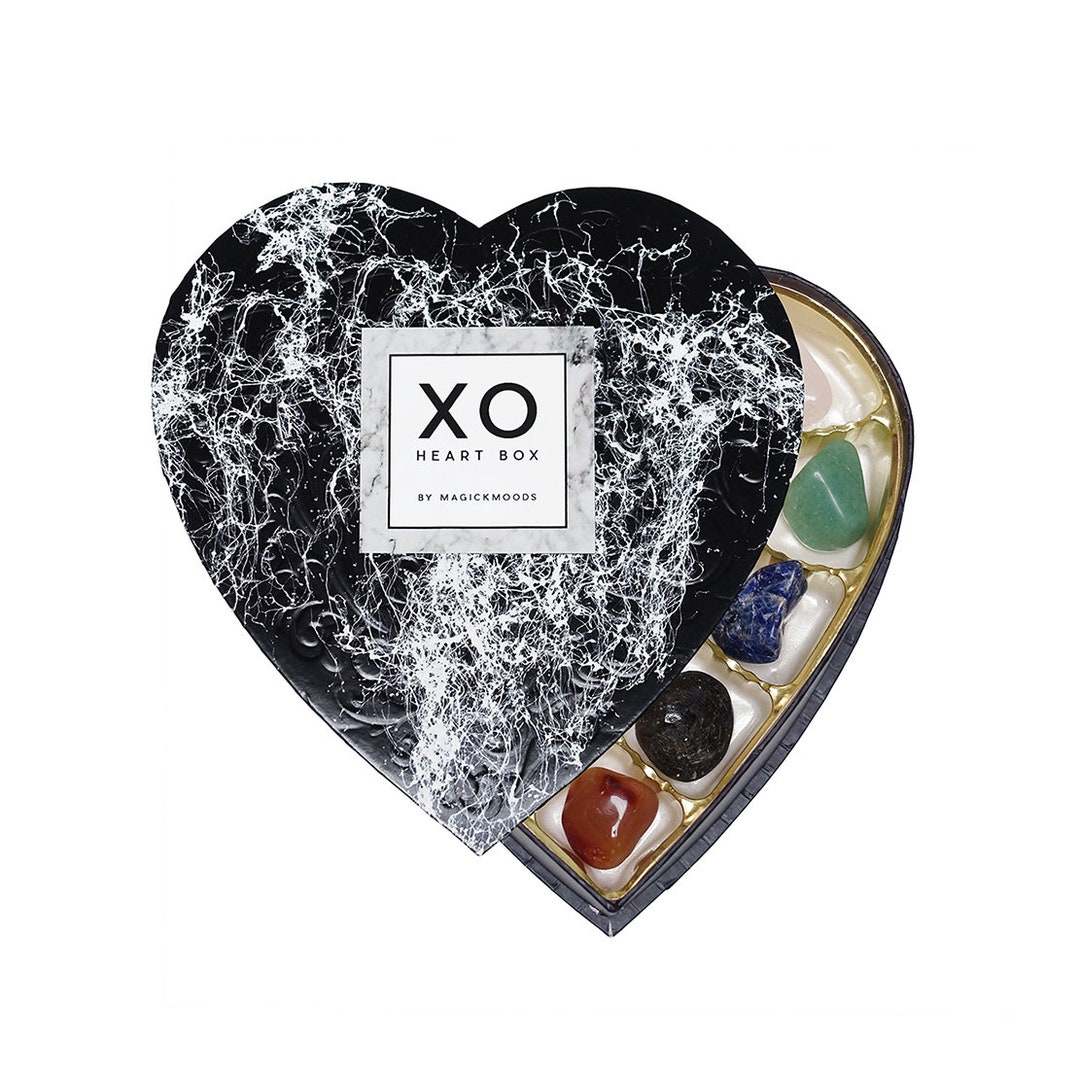 XO Crystal Heart Box - Hand Marbled Special Edition - Etsy
