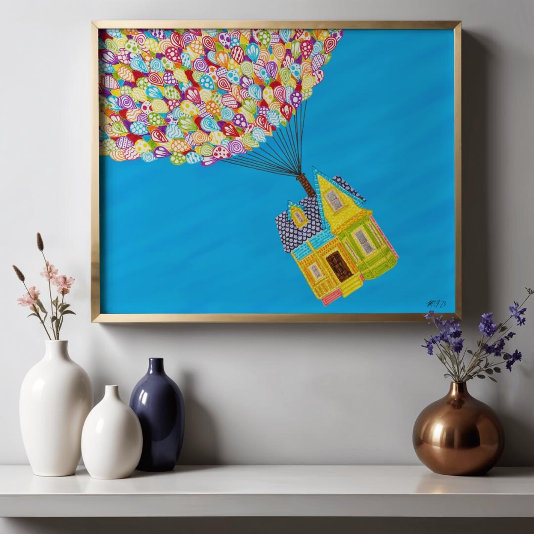 Tangled Balloon Adventure – Geeky Whimsical Adventure Print ...