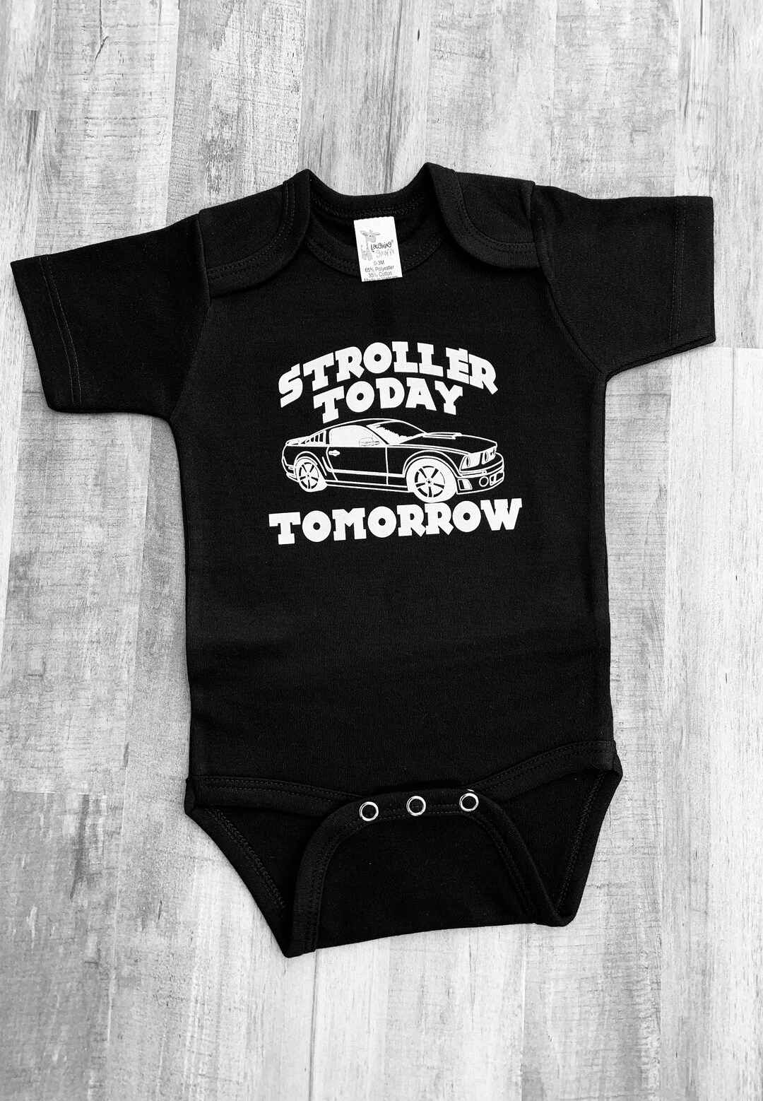 Stroller Today Mustang Tomorrow ! Baby Bodysuit/onepiece. Size 0-3 ...