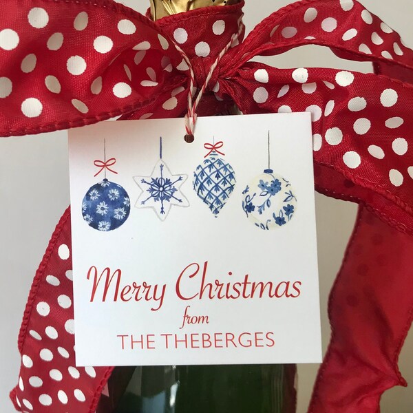 Personalized, Custom Gift Tag Striped Gift Tags Bow Gift Tags Preppy ...