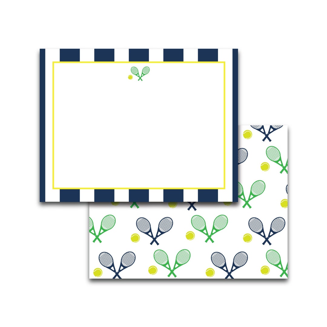 Set of Tennis Notecards Tennis Stationery Tennis Thank You - Etsy