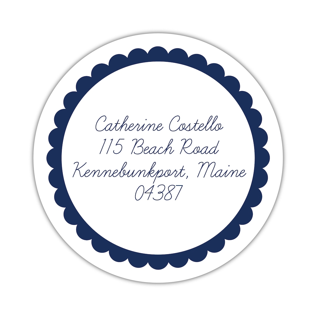 Custom Scalloped Edge Stickers, Personalized Stickers, Address Labels ...
