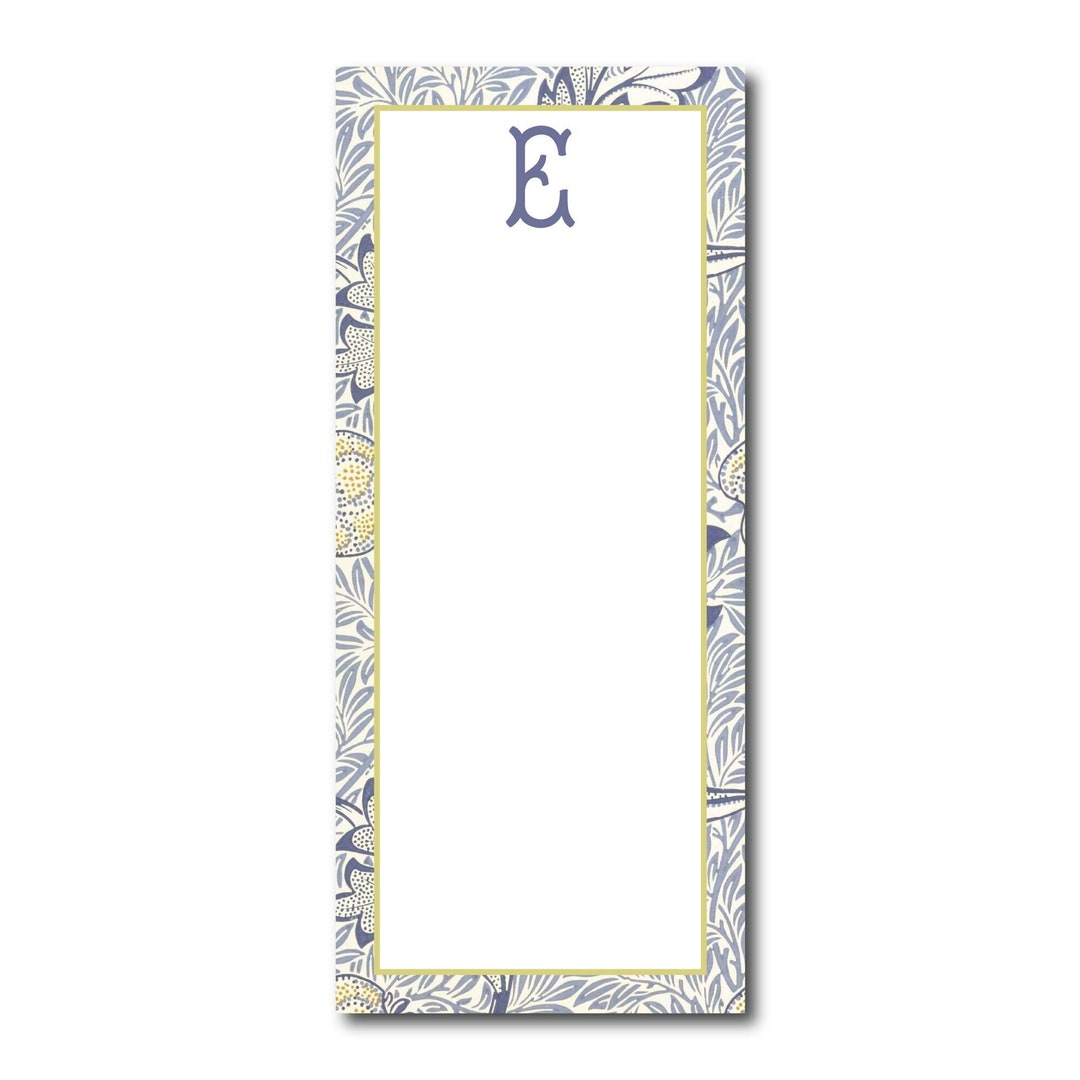 Floral Notepad, Custom Notepad, Monogrammed Notepad 4x9.25 Notepad ...