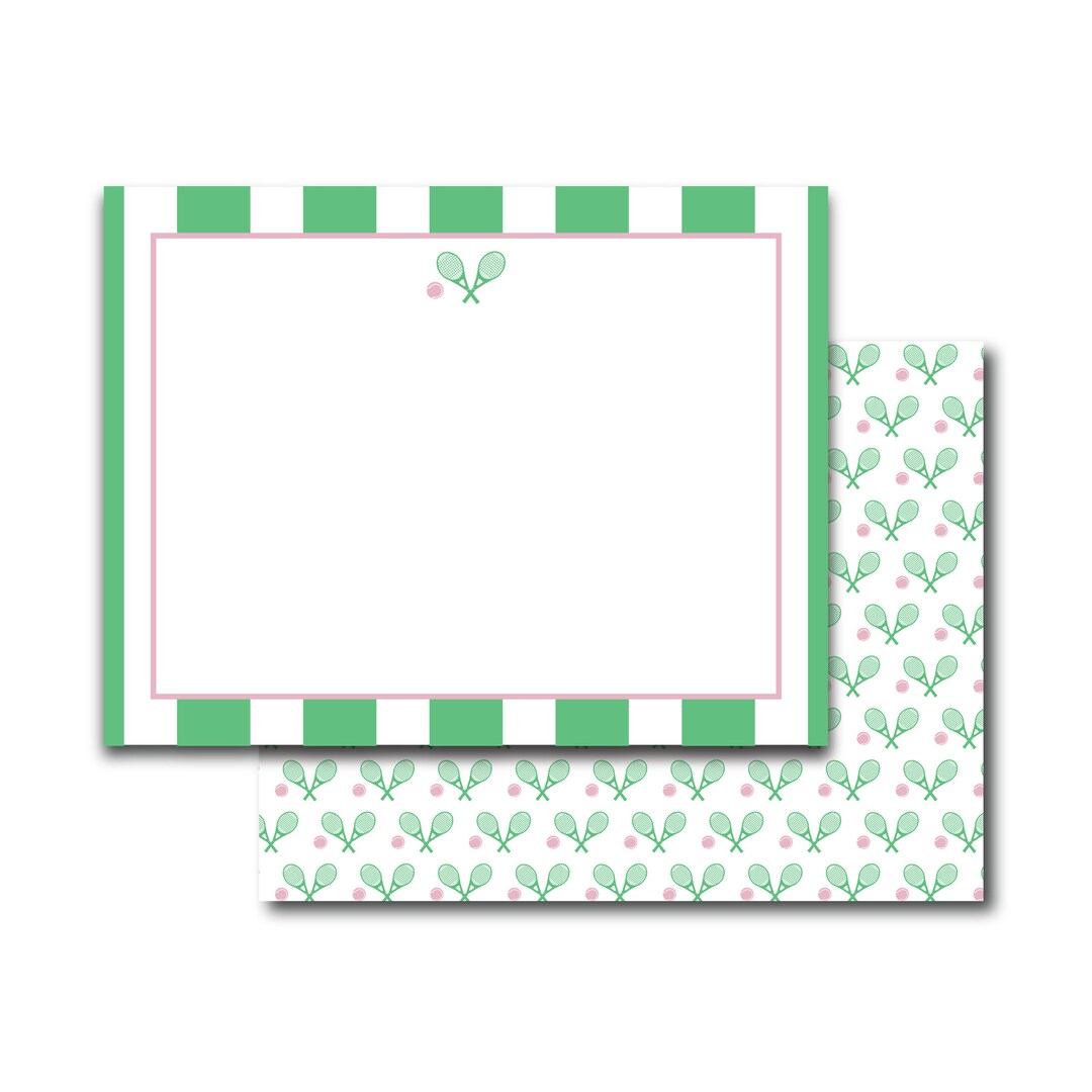 Set of Tennis Notecards | Tennis Stationery | Tennis Thank You Note ...